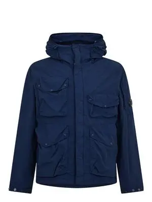 C.P. COMPANY Flatt Nylon Goggle Jacket - Blue