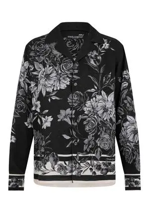 Dolce & Gabbana Long-sleeved Printed Shirt - Black