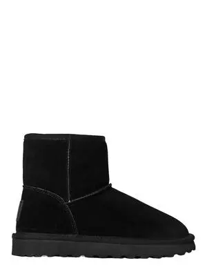 Moschino Short Suede Snow Boots With Anti-slip Sole - Black