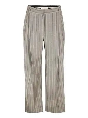 Stella McCartney Color-blocked Straight Leg Tailored Trousers - Gray
