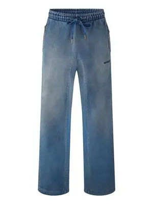 Off-White Loose Casual Pants - Blue