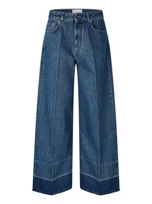 Givenchy Wide Leg Denim Trousers - Blue