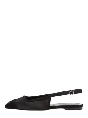 AeydĒ Mesh Square-toe Slingback Flats - Black
