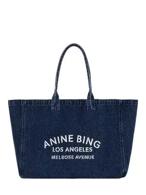 ANINE BING Denim Tote Bag - Black