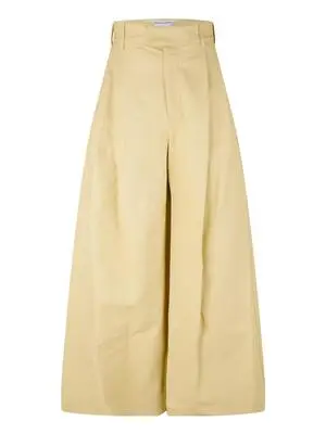 Bottega Veneta Solid Color Leather Trousers - Nude