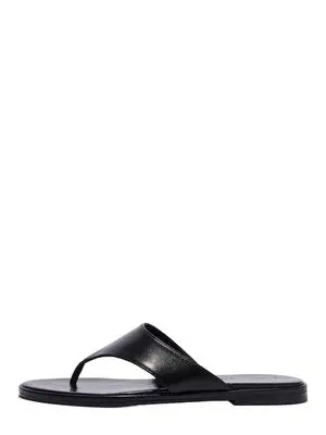 AEYDĒ Aeyde Glossed Leather Thong Slide Sandals