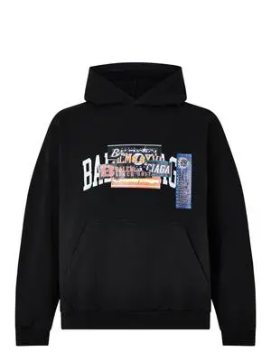 Balenciaga Graphic Print Hoodie - Black