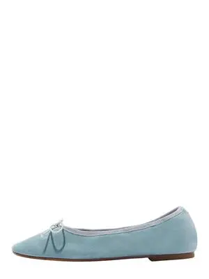 AeydĒ Aeyde Suede Slip-On Ballet Flats With Bow Detailing Blue