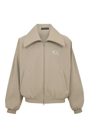 Balenciaga Balenciaga High Collar Zip-Up Varsity Jacket Nude