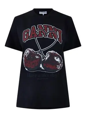 GANNI Versatile Printed T-Shirt Black