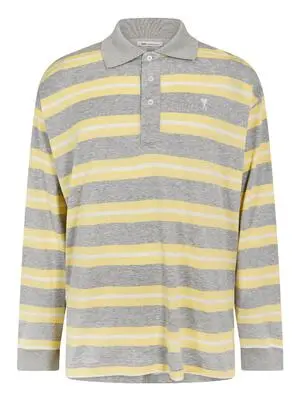 AMI Paris Versatile And Comfortable Long-sleeve Polo Shirt - Gray