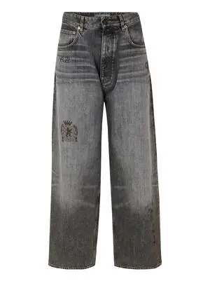 BALENCIAGA Balenciaga Wide Leg Jeans With Embroidered Details