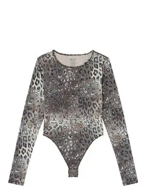 DIESEL® Round Neck Long Sleeve Bodysuit - Gray
