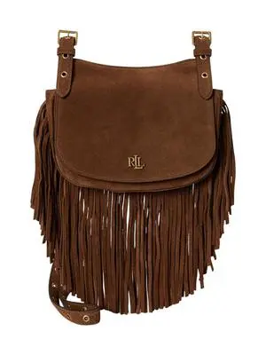 Ralph Lauren Suede Fringe Crossbody Bag - Brown