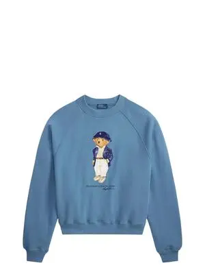 Polo Ralph Lauren Crewneck Sweatshirt With Embroidered Bear Graphic - Blue