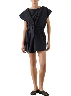 Soeur Draped Wrap Top - Black