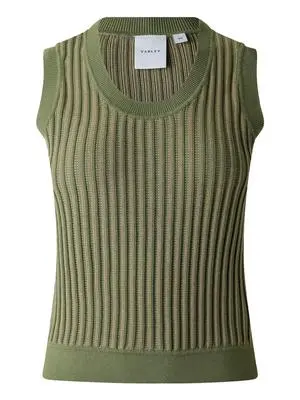Varley Varley Ribbed Knit Tank Top Green