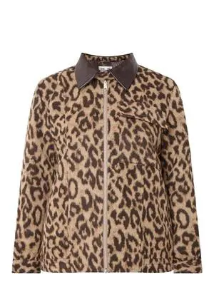 BAUM UND PFERDGARTEN BAUM UND PFERDGARTEN Leopard Print Zip-Up Jacket