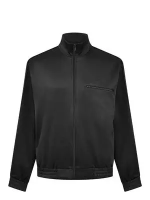 MAISON MARGIELA Mm6 Maison Margiela Black Zip-Up Stand-Up Collar Sport Jacket