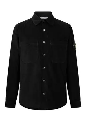 Stone Island Long-sleeve Button-front Shirt Black