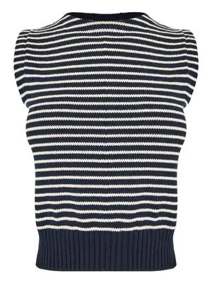 Max Mara Weekend Max Mara Striped Knit Sleeveless Top Black