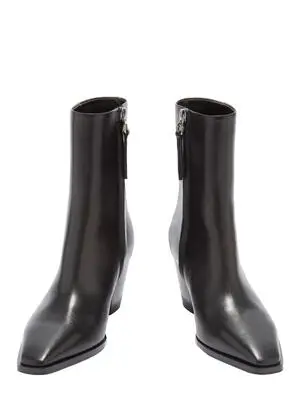 AeydĒ Leather Ankle Boots - Black