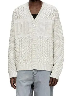 DIESEL® K-antoine Relaxed Fit Cardigan - White