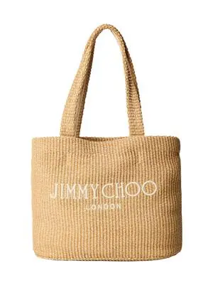 JIMMY CHOO Jimmy Choo Woven Raffia Tote Bag Nude