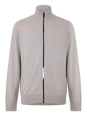 Hugo Boss Zip-up Knit Cardigan - Gray
