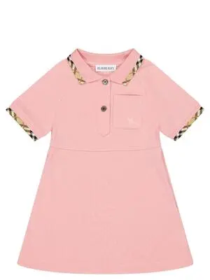 Burberry Short Sleeve Collared Dress - Pink