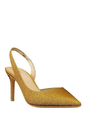 Michael Kors Michael Michael Kors Glitter Pointed Slingback Stiletto Heels Brown