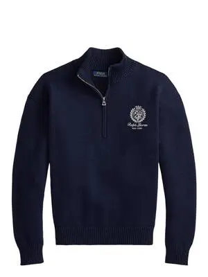 Polo Ralph Lauren Relaxed Fit Quarter Zip Jumper - Black