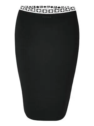 Versace Ribbed Knit Midi Pencil Skirt - Black