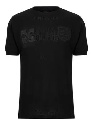 OFF-WHITE Off-White Short Sleeve Crewneck T-Shirt With Embossed Motifs