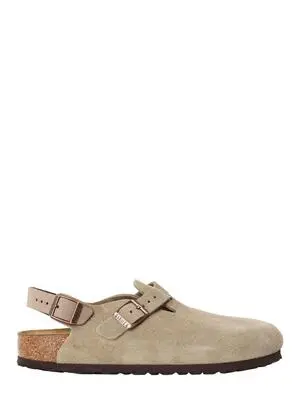 BIRKENSTOCK Birkenstock Tokio Suede Clog With Adjustable Heel Strap Nude