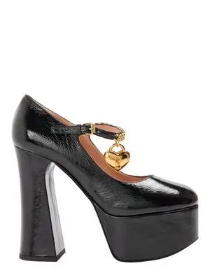 MOSCHINO Moschino Platform Mary Jane Heels With Heart Charm