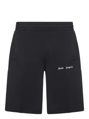 Palm Angels Relaxed Fit Track Shorts With Logo Detailing - Black