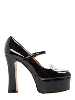 Moschino Mary Jane Platform High Heels - Black