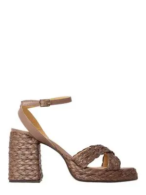 CASTAÑER Castaner Woven Raffia Platform Block-Heel Sandals