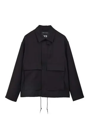 Y3 Cropped Collared Overshirt Jacket - No