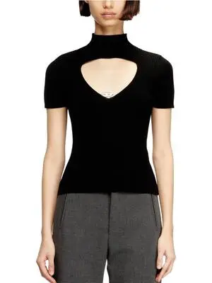 DIESEL® Knit Cut-out Top - Black