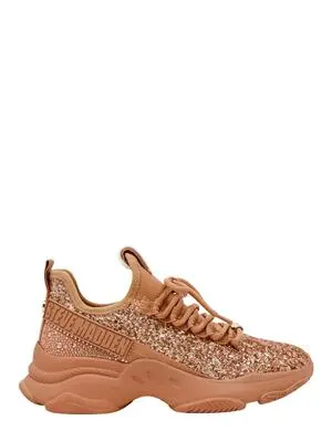 Steve Madden Rhinestone Embellished Chunky Sole Sneakers - Brown