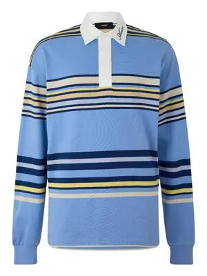 Amiri Striped Polo Shirt  Blue