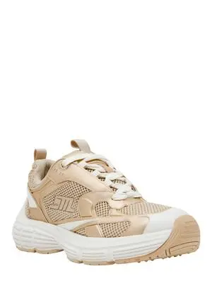 Steve Madden Beige Mesh Paneled Sneakers - Nude