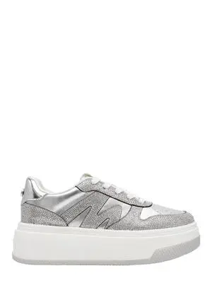 Steve Madden Rhinestone Embellished Platform Sneakers - White