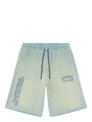 DIESEL® Tracksuit Inspired Relaxed Fit Woven Shorts - Gray