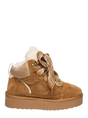 Steve Madden Suede Platform Boots - Brown