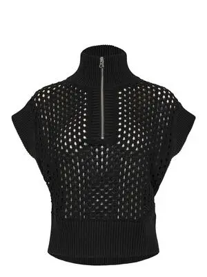 Varley Half-zip Knit Top Black