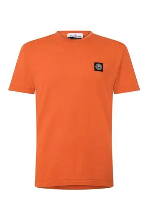 Stone Island Cotton Compass Logo Patch T-Shirt Red