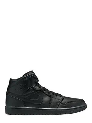 Nike Air Jordan 1 Mid-top Athletic Sneakers - Black